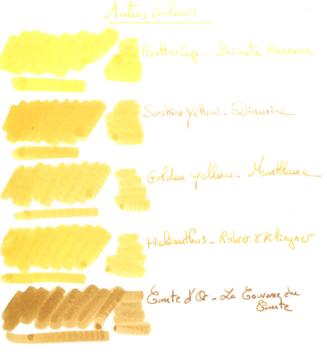 Comparatif Jaune | Inksnibs